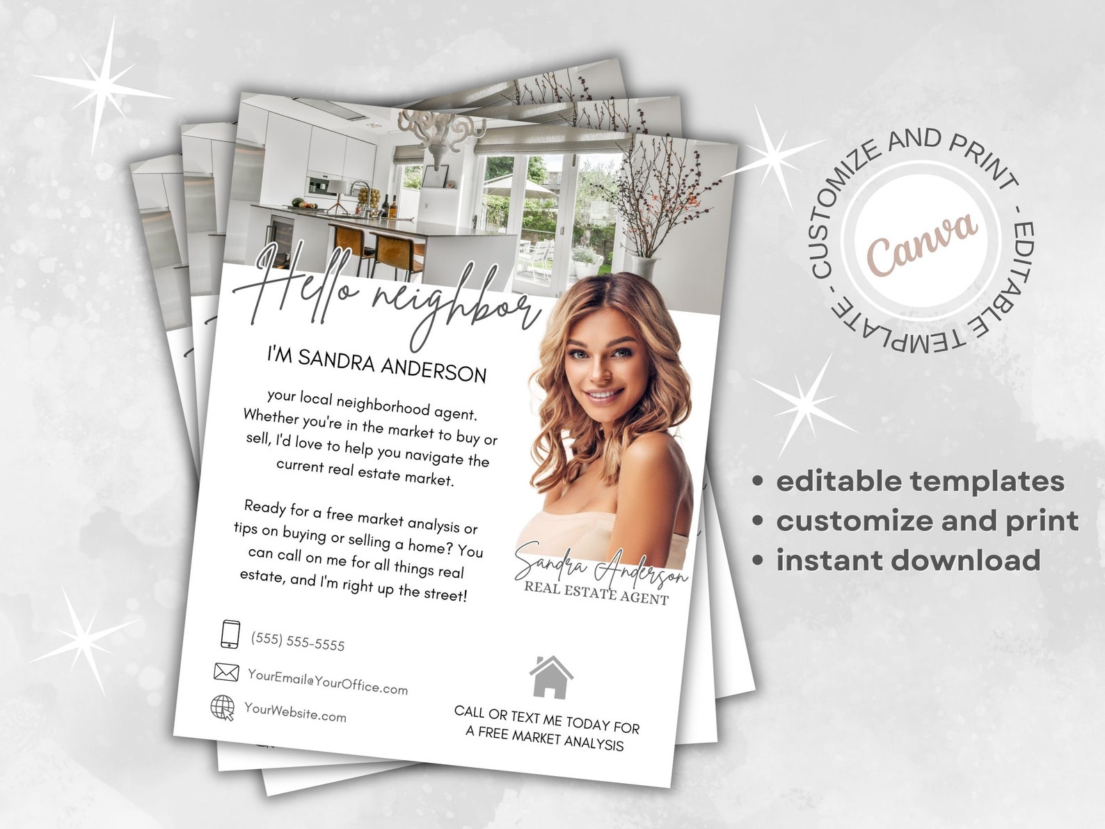 Real Estate Hello Neighbor Flyer Template: Lead Generation (digital ...