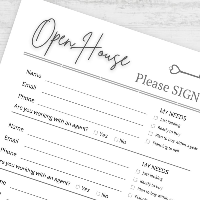 Free Open House Printables - Etsy