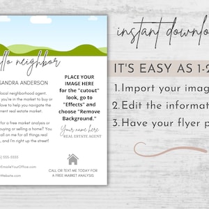 Hello Neighbor Flyer Real Estate Marketing Editable Canva Template Real ...