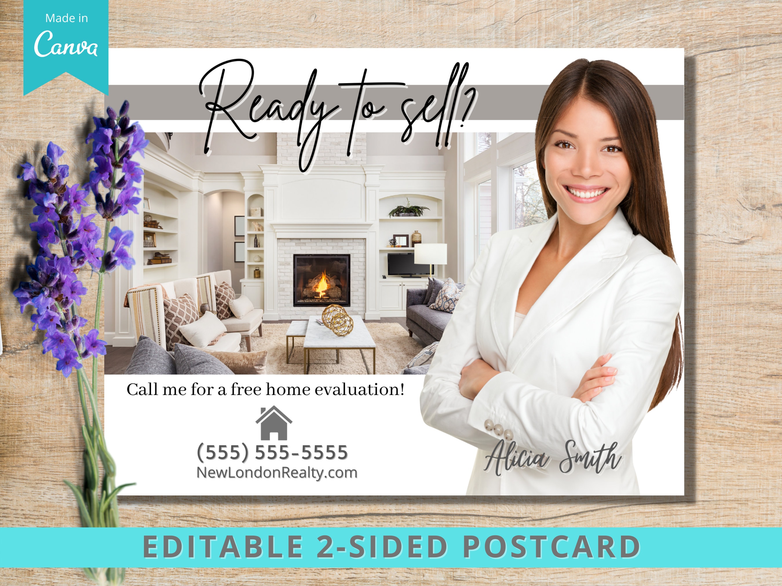 Real Estate Postcard Realtor Marketing Editable Canva - Etsy