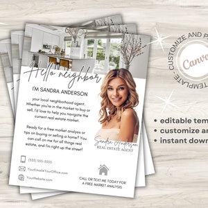 Hello Neighbor Flyer Real Estate Marketing Editable Canva Template Real ...