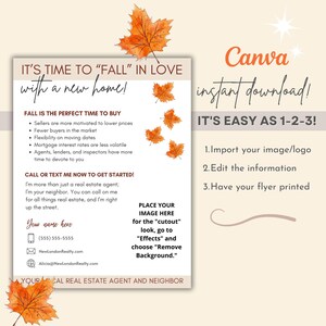 Fall Real Estate Marketing Flyer Canva Template Real Estate Template ...