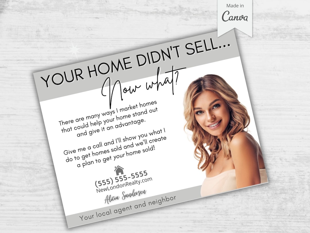 Real Estate Marketing Expired Listing FSBO Postcard Template Real ...