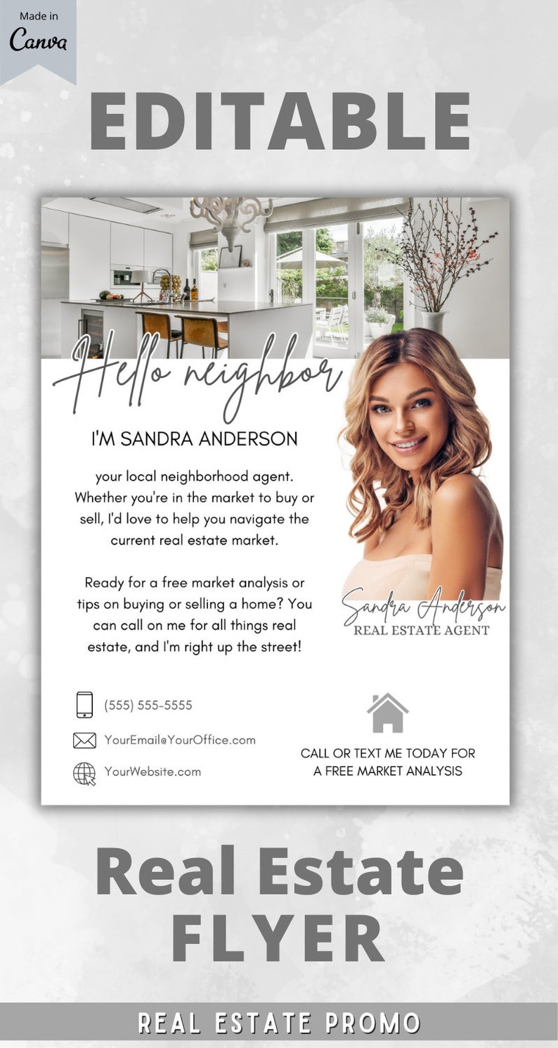 Real Estate Hello Neighbor Flyer Template: Lead Generation (digital ...