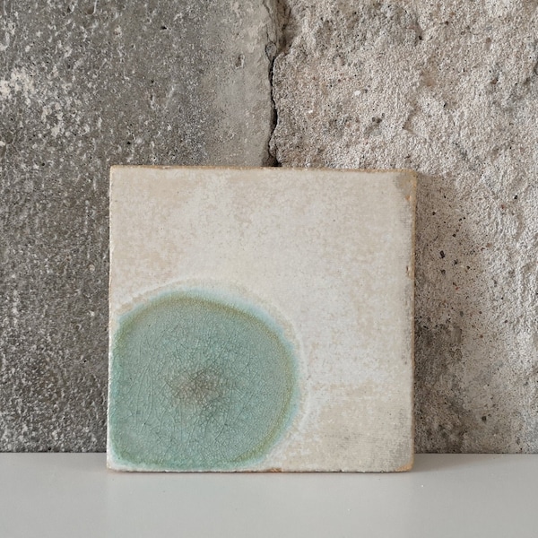 Handmade Fireplace Tile, Ceramic Turquoise Decorative Tile, Unique Tile ...