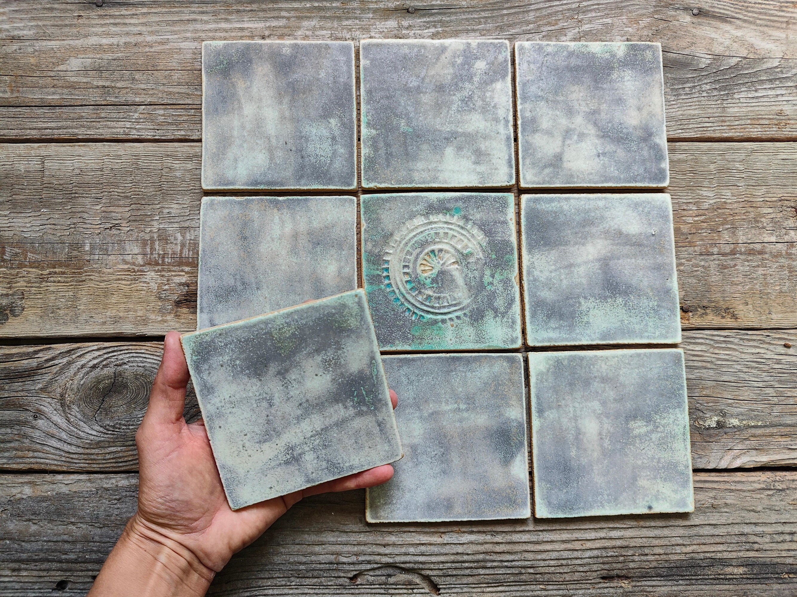 Wall Panel Art Set of 9 Tiles, Rustic Kitchen Wall Decor, Garden Wall ...