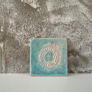 Handmade Fireplace Tile, Ceramic Turquoise Decorative Tile, Unique Tile ...