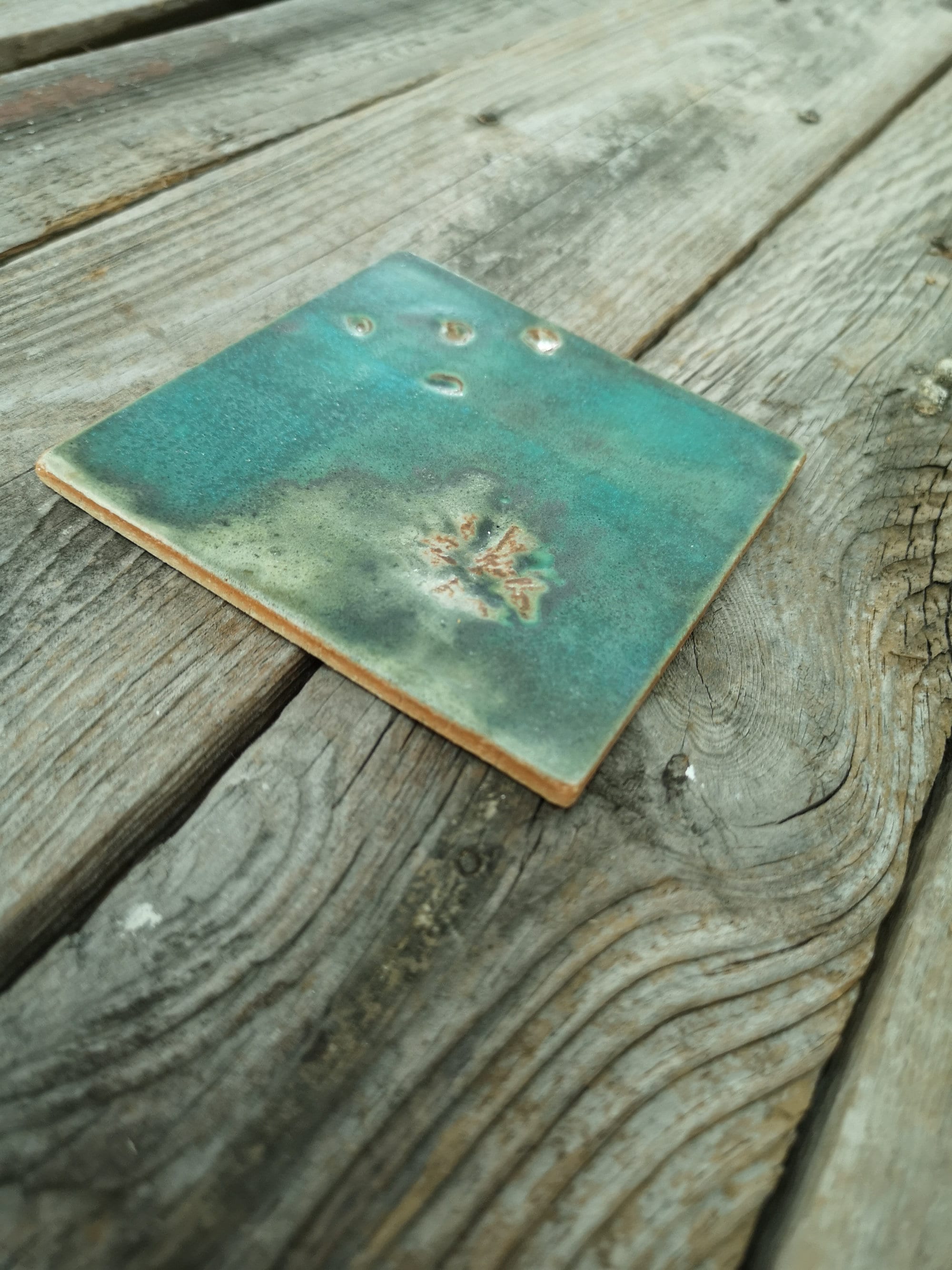 Single Decor Ceramic Tile on the Wall, Ceramic Turquoise Mediterranean ...