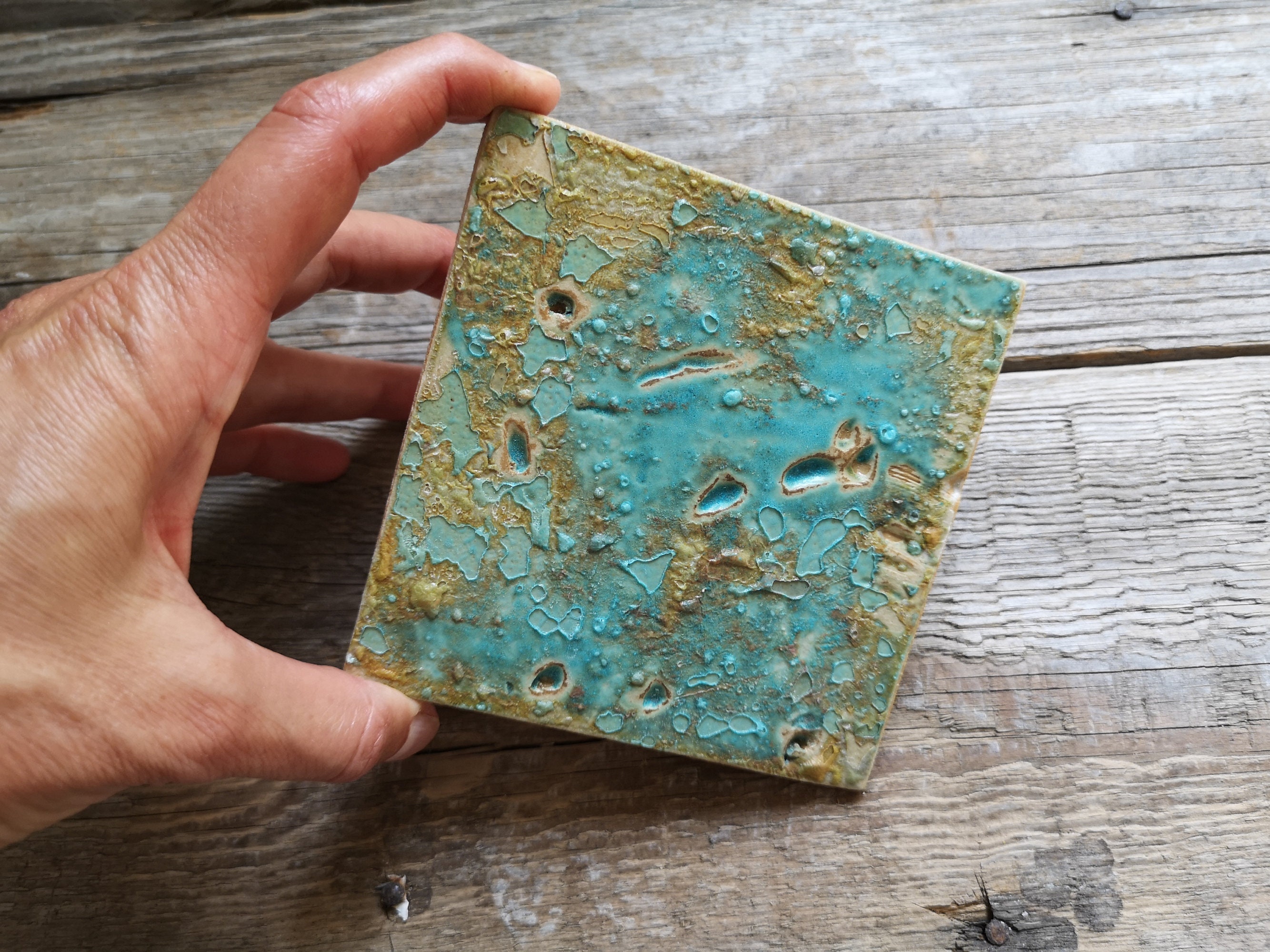 Handmade Ceramic Home Decor, 4x4 Tile, New Apartment Warming Gift ...