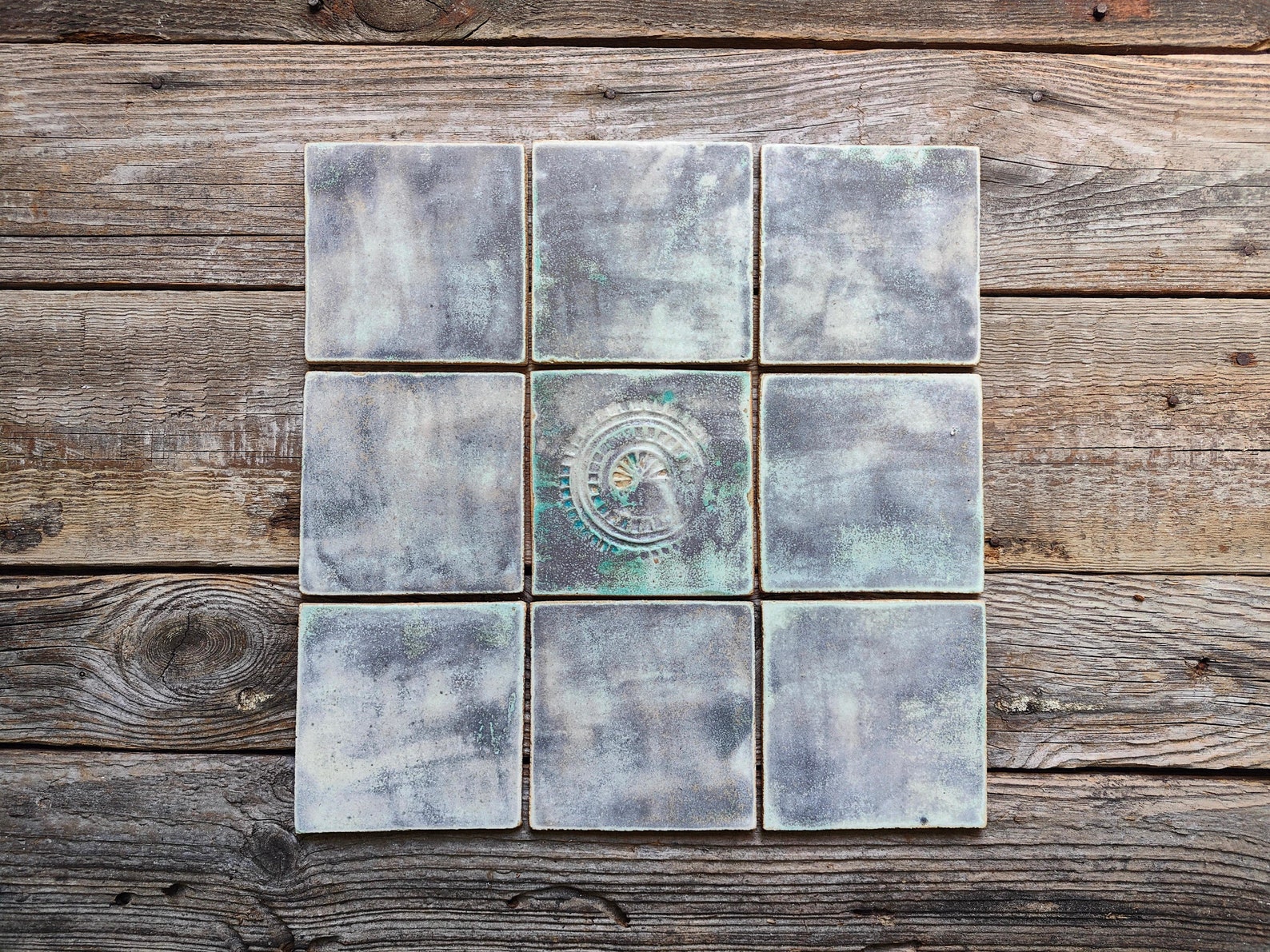 Wall Panel Art Set of 9 Tiles, Rustic Kitchen Wall Decor, Garden Wall ...