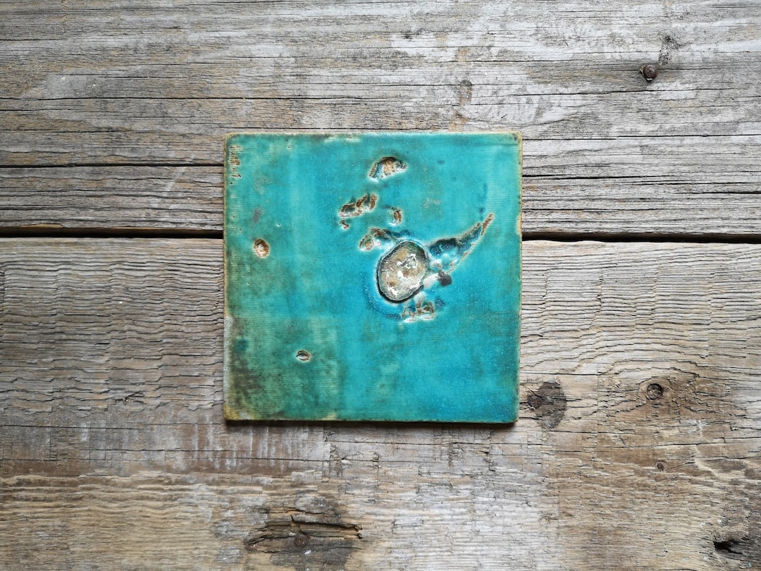 Handmade Turquoise Ceramic Tiles, Outdoor Decor for Your Garden Balcony ...