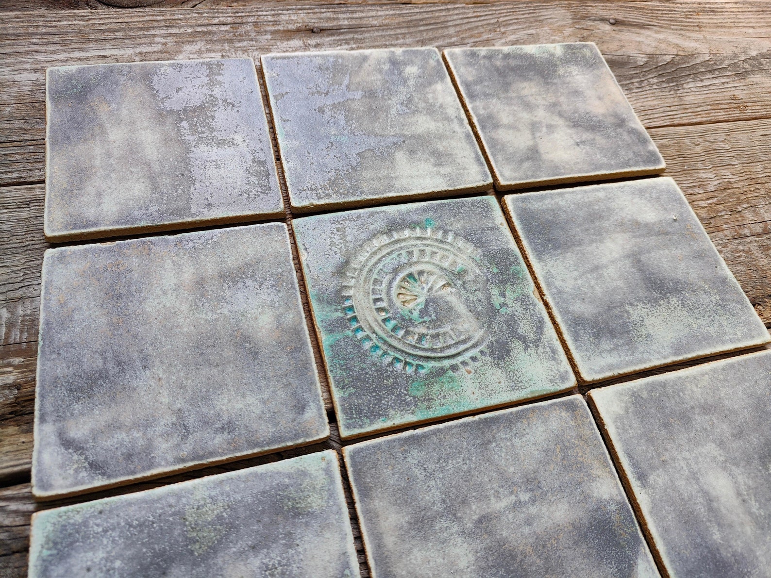 Wall Panel Art Set of 9 Tiles, Rustic Kitchen Wall Decor, Garden Wall ...