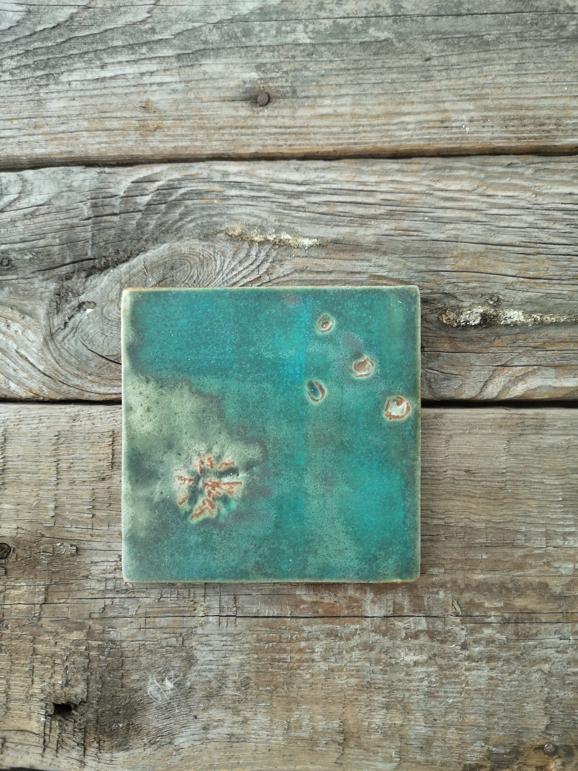 Single Decor Ceramic Tile on the Wall, Ceramic Turquoise Mediterranean ...