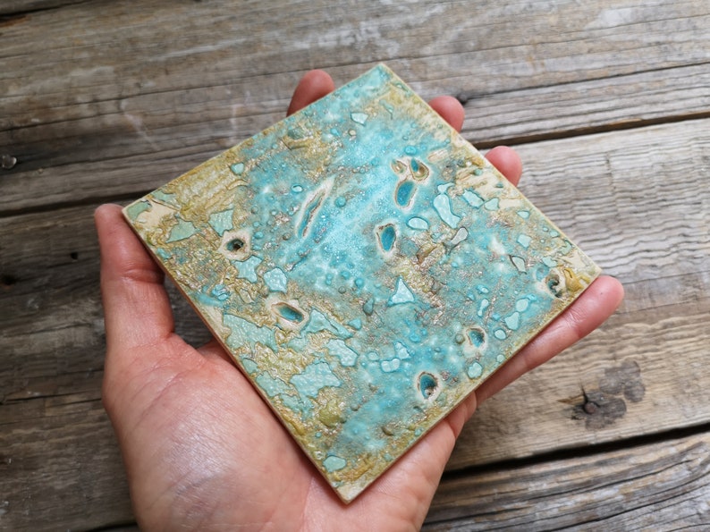 Handmade Ceramic Home Decor, 4x4 Tile, New Apartment Warming Gift ...