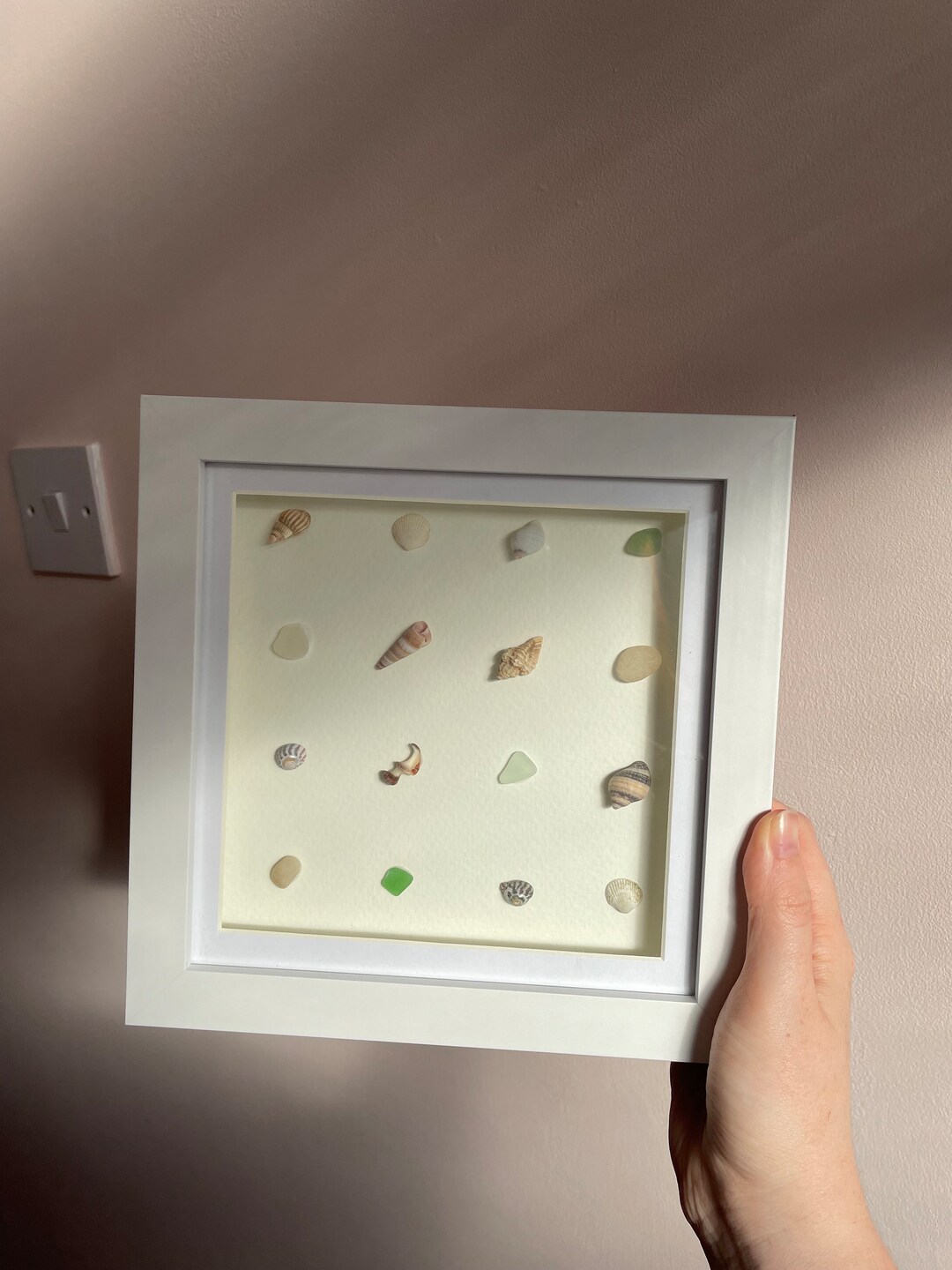 Coastal Beach Seashell Sea Glass Framed Art Handmade in Devon ...