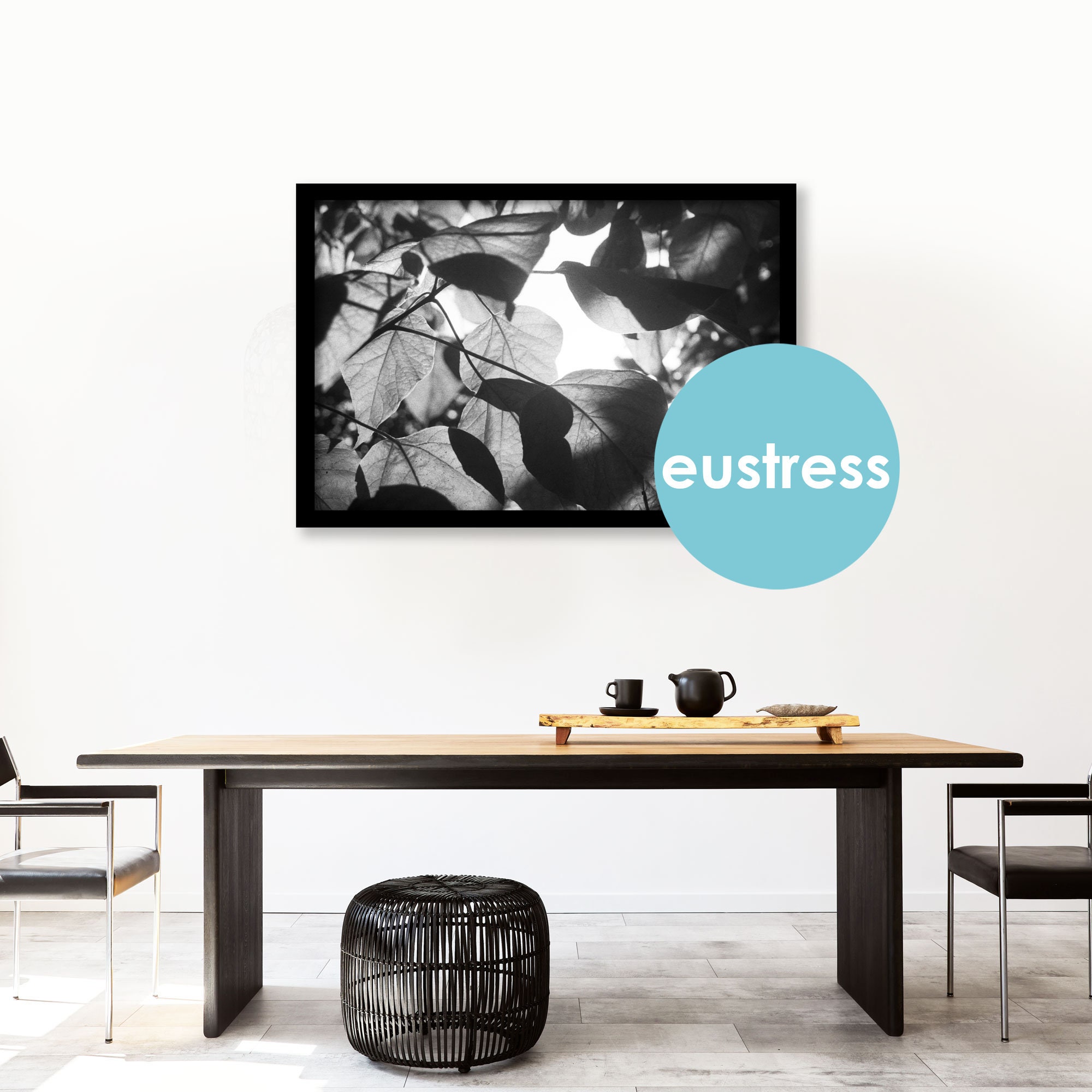 Printable Black & White Leaves Wall Art, Botanical Photography, Modern ...