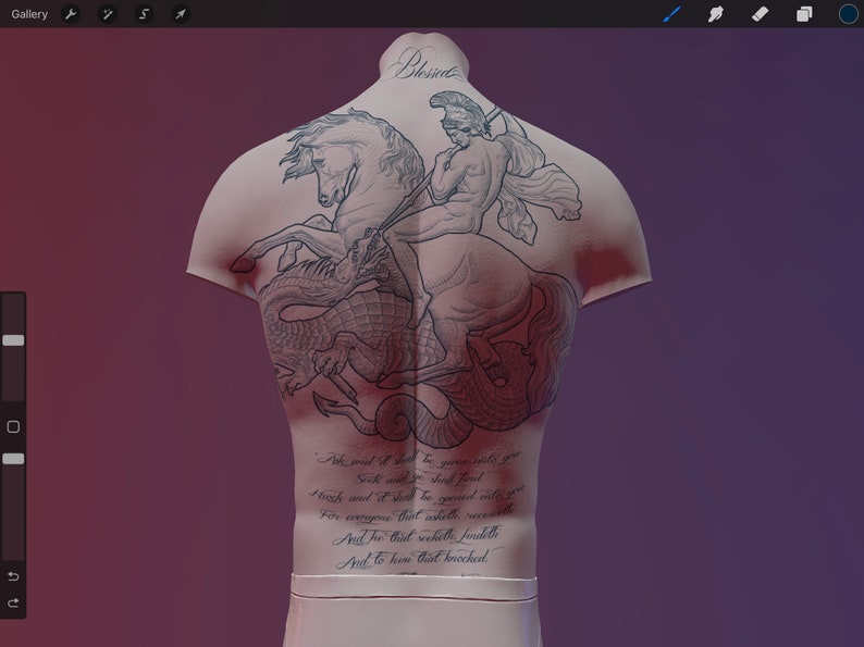 Angel Tattoo Procreate Brushes: Heavenly Design Stamps (digital ...