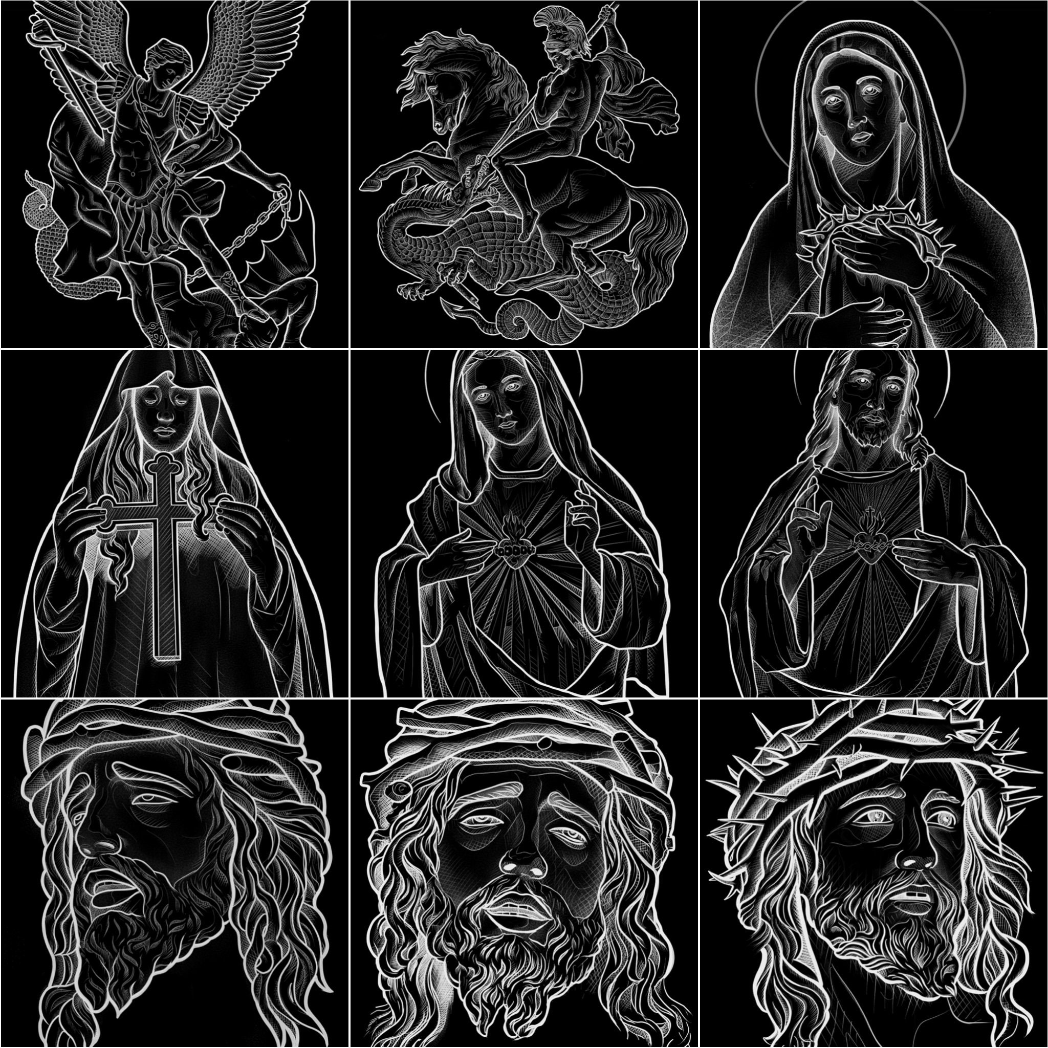 Heavenly Tattoo Procreate Brushes: Holy Tattoo Stencils (digital ...