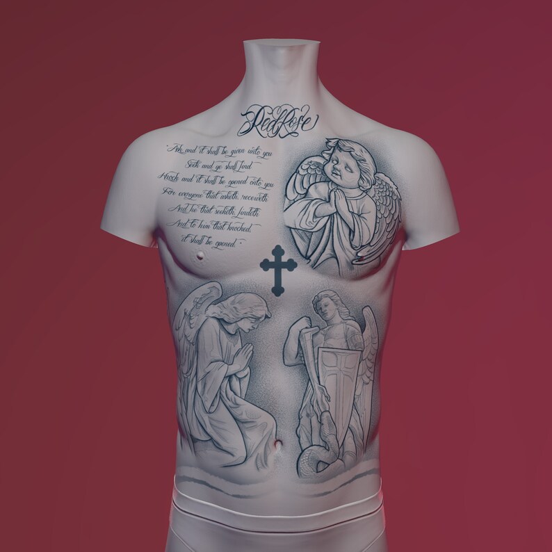 Angel Tattoo Procreate Brushes: Heavenly Design Stamps (digital ...