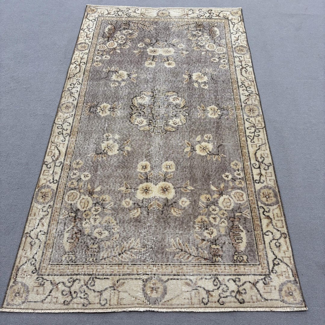 Vintage Rug, Turkish Rug, 4x7 Area Rug, Oushak Rug, Rugs for Salon, 3 ...