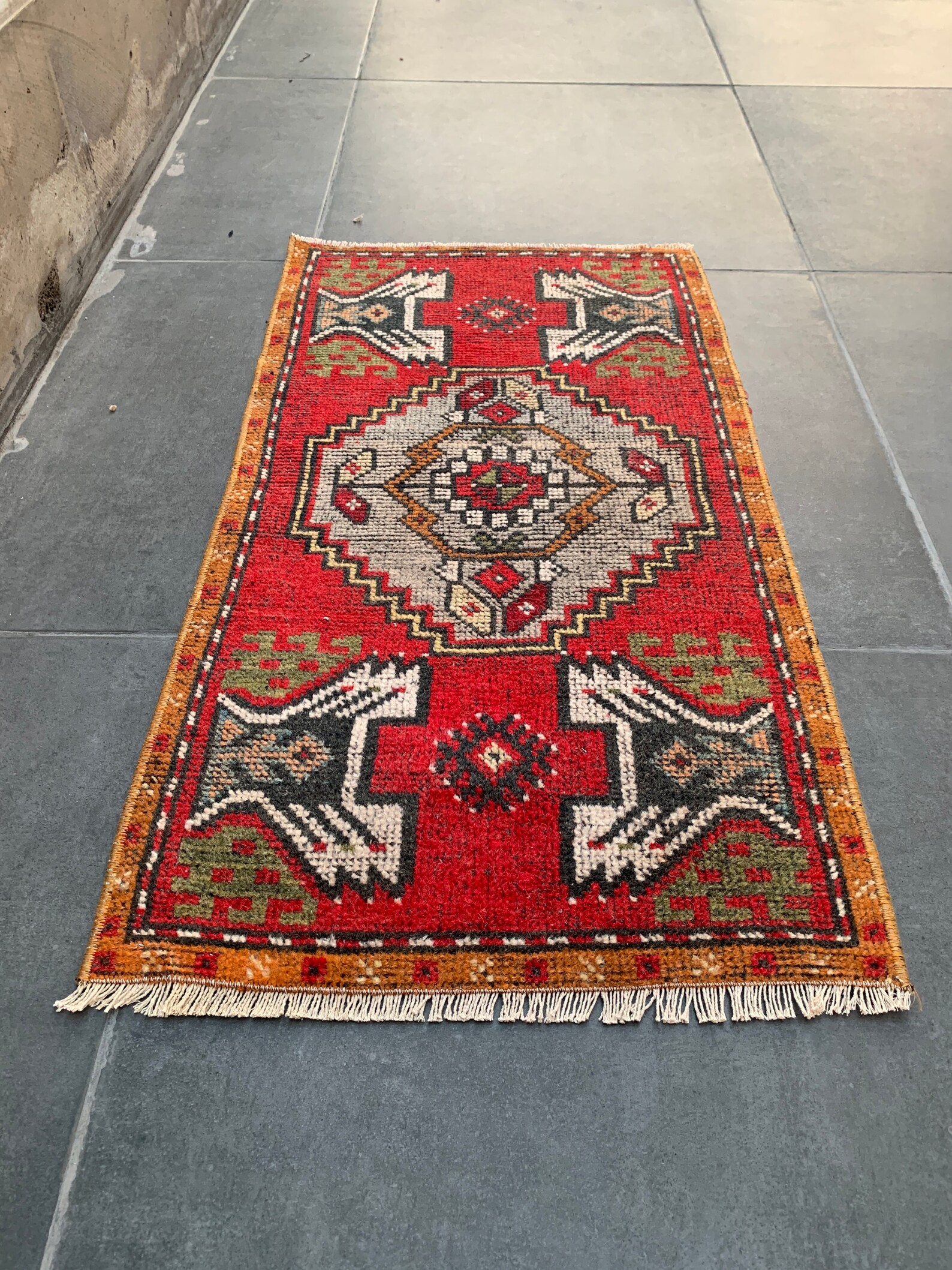 Turkish Small Rug, Handmade Rug, Vintage Rug, Entry Rug, Bath Rug ...