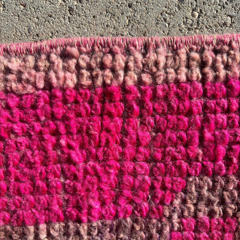 Vintage 3.4x12.2 Ft Rug, Herki Turkish Rug, Pink Polka Dot Rug Wool - Etsy
