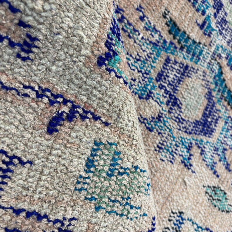 3.3x6.7 Ft Rug, Turkish Vintage Rug, Blue Wool Rug - Etsy UK