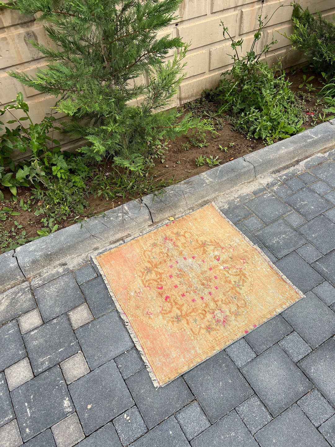 Square Small Rug, Turkish Small Rug, Handmade Square Rug, Bath Rug ...