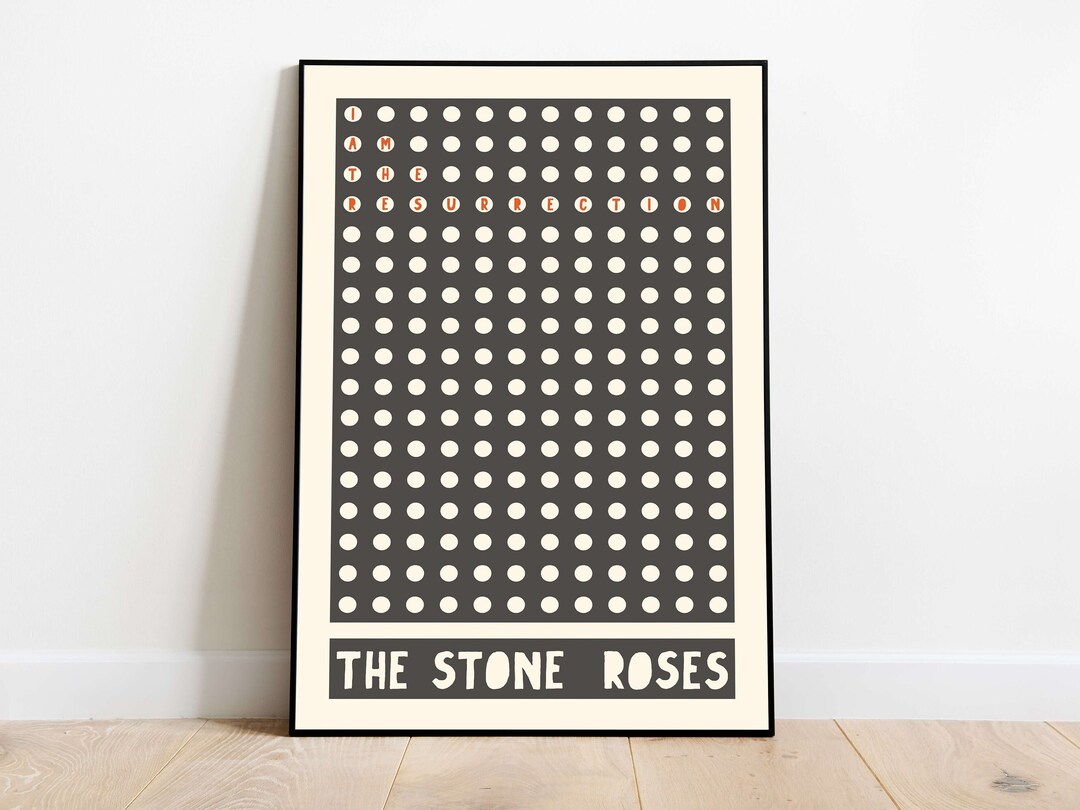 The Stone Roses Music Poster | Mid Century Modern Song Lyrics Print ...