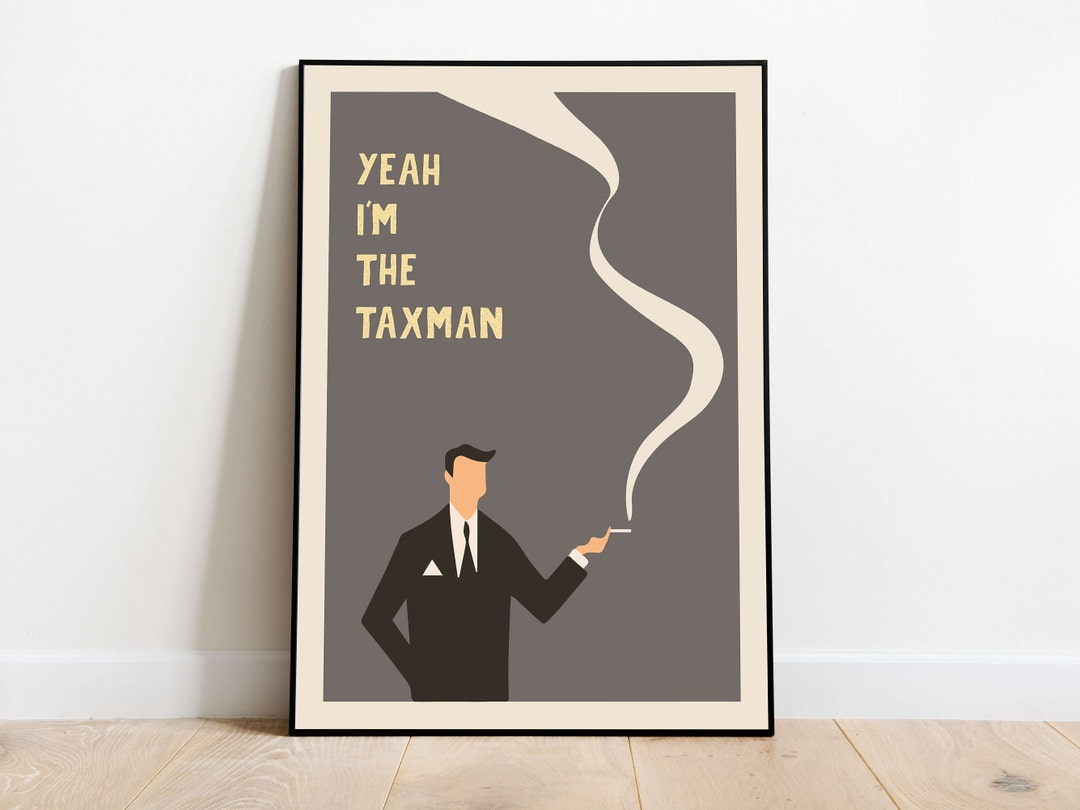 The Beatles Music Poster - Taxman | Mid Century Modern Song Lyrics ...