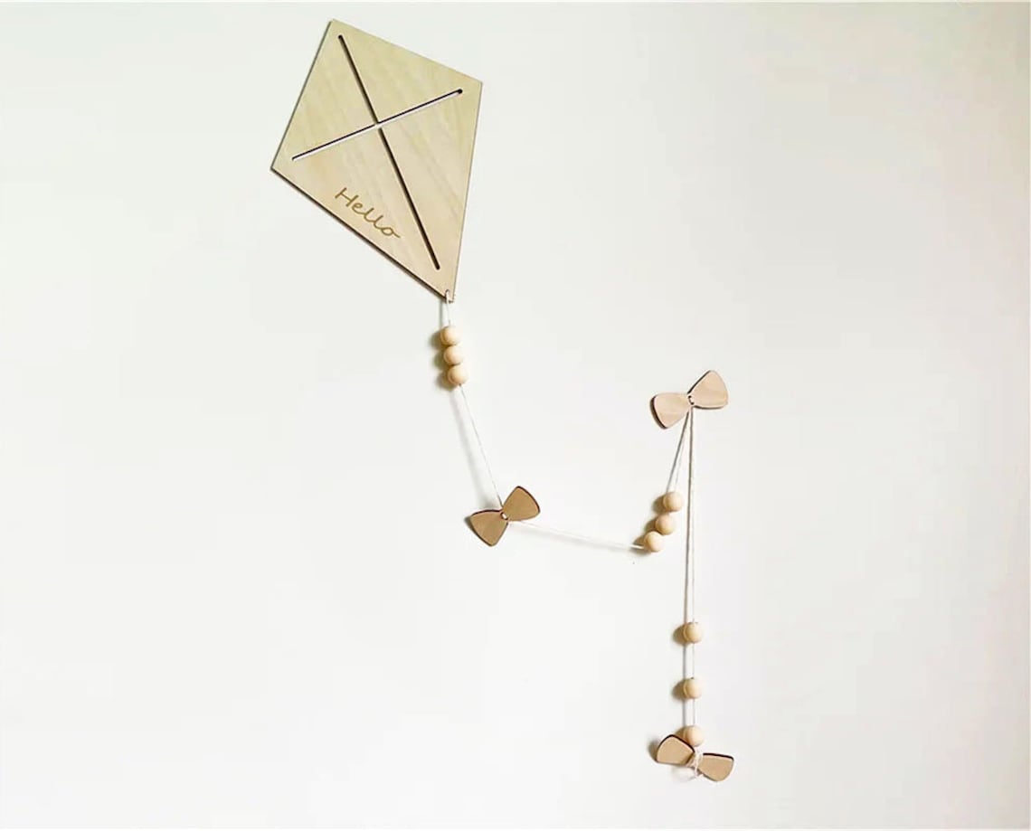 Wooden Kite Wall Ornaments for Kids Room Decorations Hanging Pendant ...