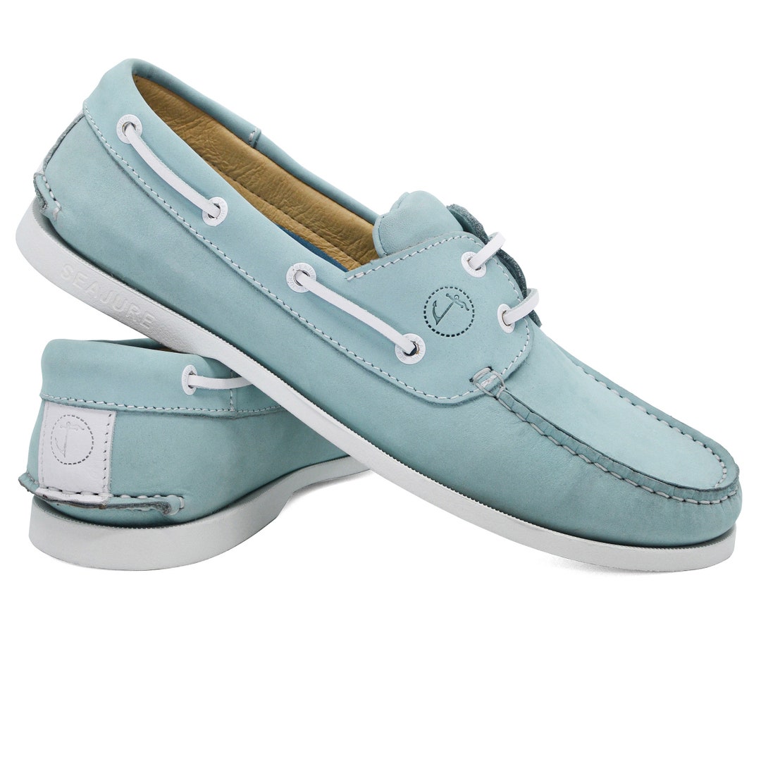 Men’s Boat Shoes Seajure Ifaty Light Blue Nubuck Leather - Etsy