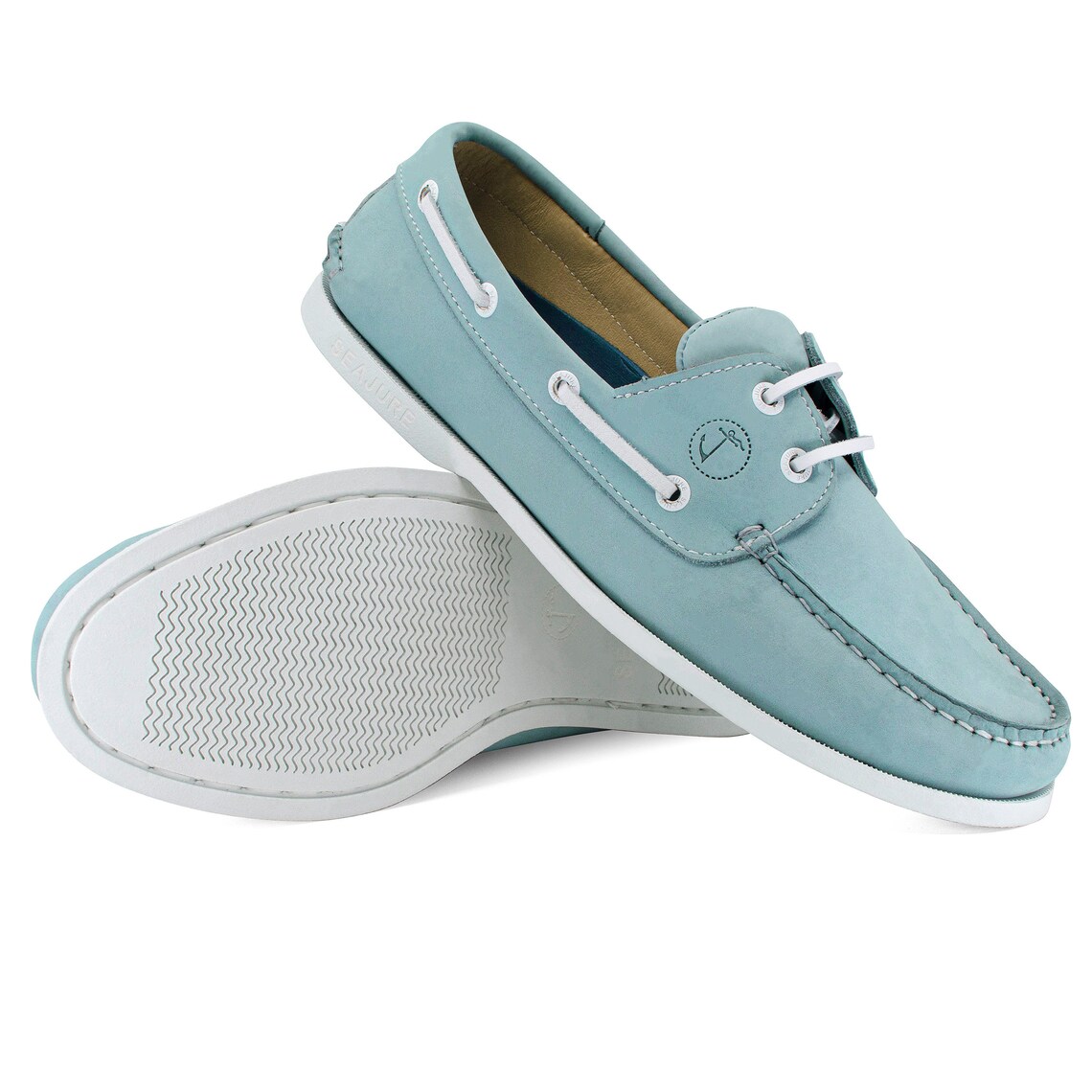 Men’s Boat Shoes Seajure Ifaty Light Blue Nubuck Leather - Etsy