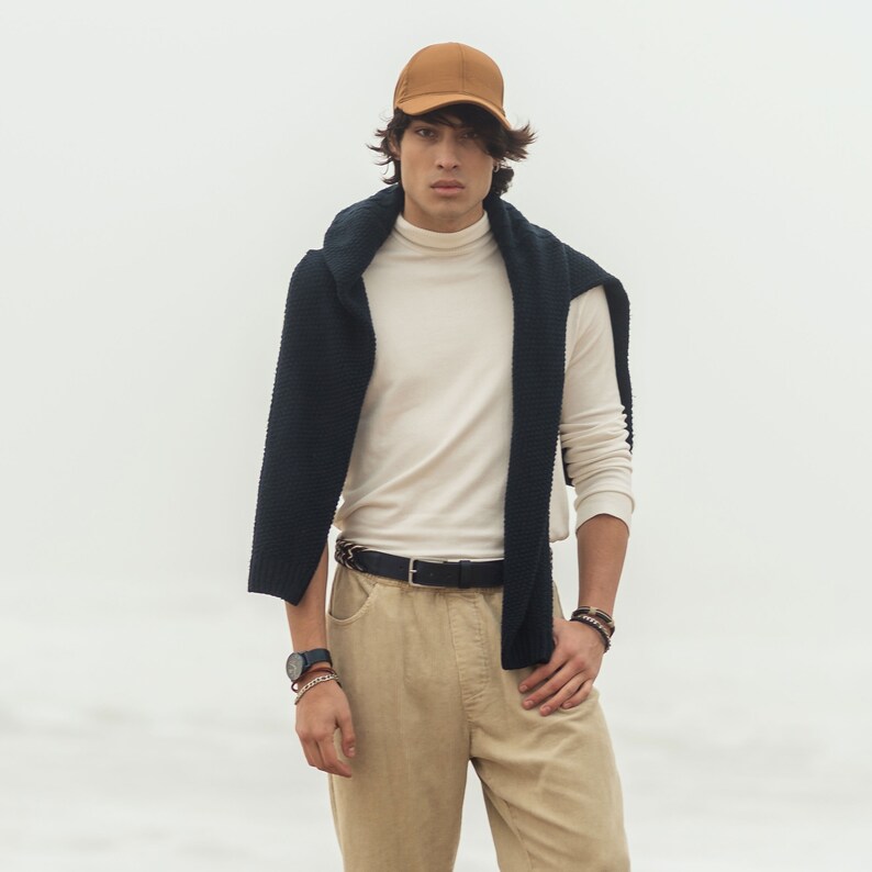 Men’s Seajure Braided Nautical Rope and Leather Belt Navy, Brown and ...