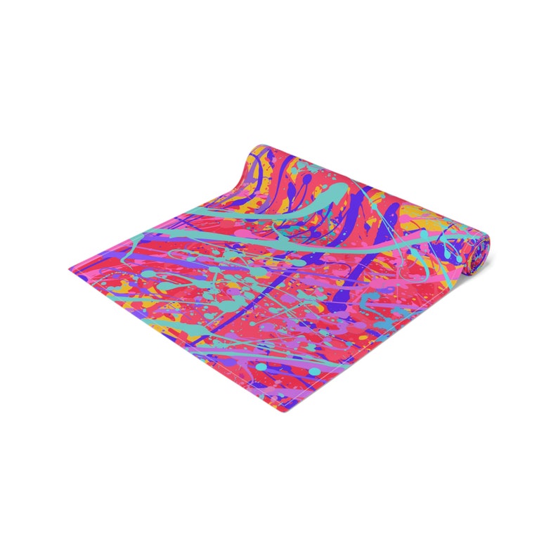 Abstract Paint Splash Designer Table Runner Retro Home - Etsy
