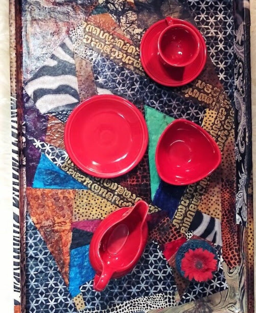 Handmade Abstract Serving Tray, Jumbo Boho Serving Tray, Elegant Dining ...