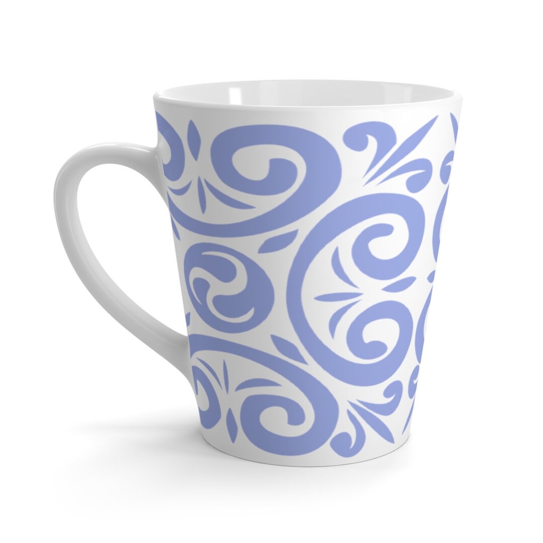 Latte Mug, Tribal Mug Design, Boho Chic Designer Mug, Abstract Ceramic ...