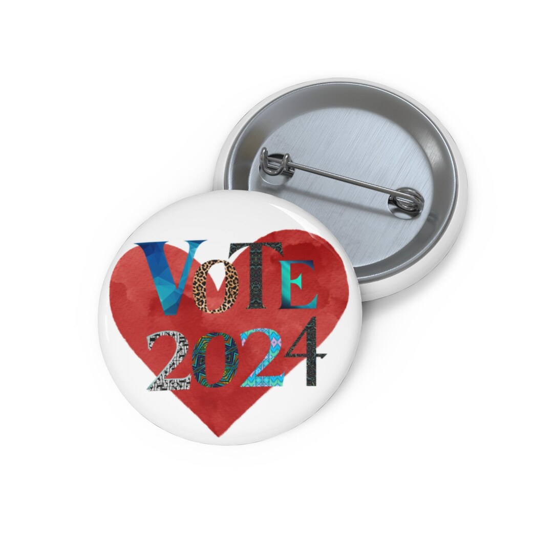 Vote 2024 Button, Designer Pin Buttons, Vote for Peace, Political Gift ...