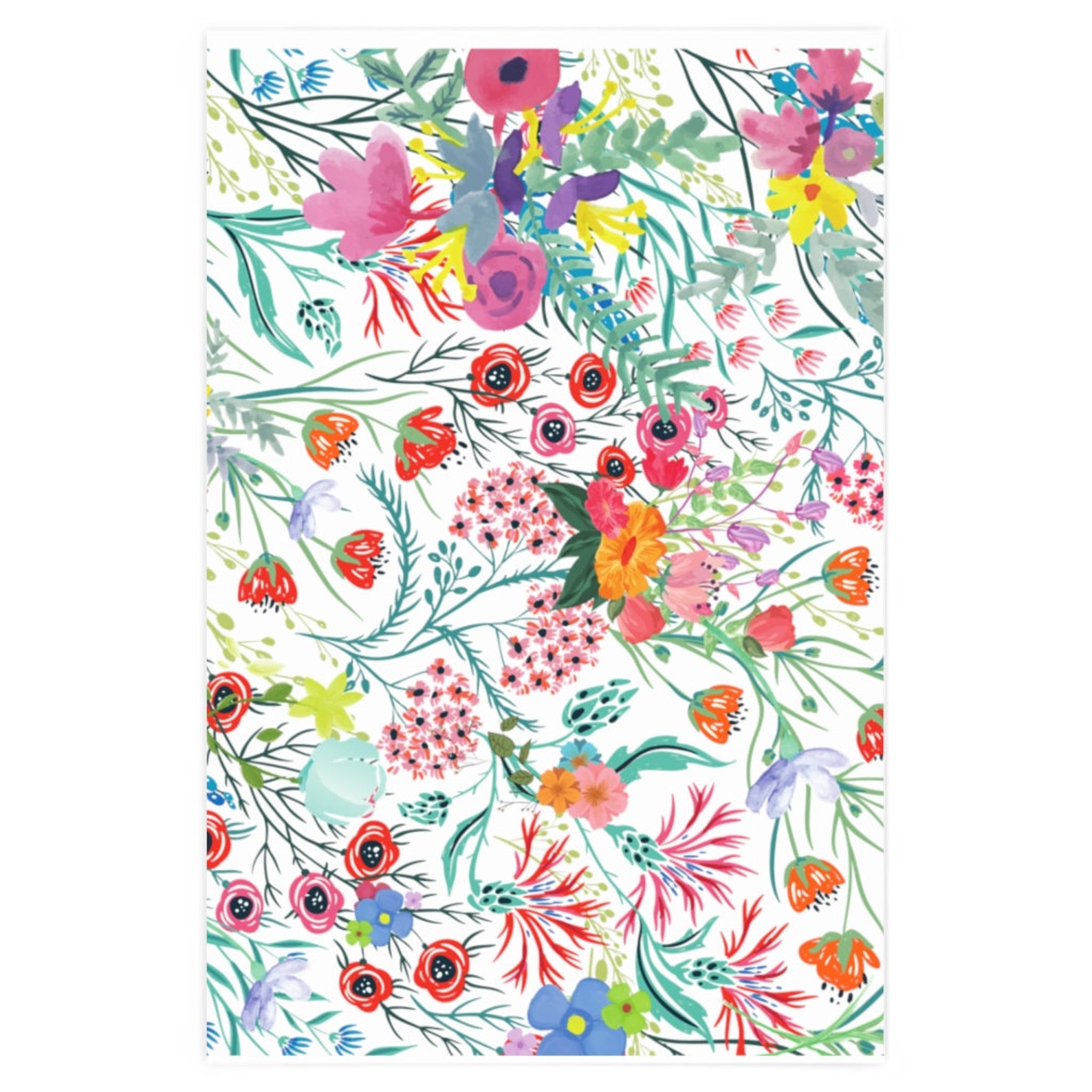 Floral Wrapping Paper, Modern Floral Gift Wrap - Etsy