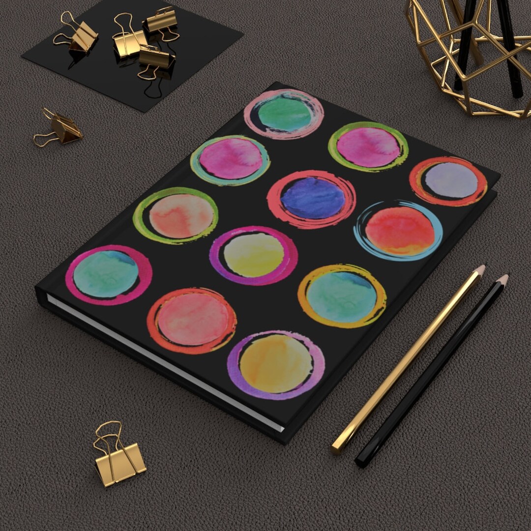 Hardcover Matte Journal Notebook, Pretty Abstract Journal, Retro ...