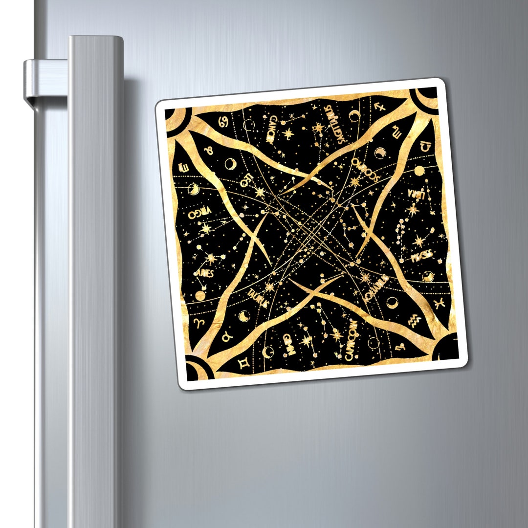 Zodiac Magnet, Celestial Moon Phase Art, Sun Sign Magnet Art, Astrology ...