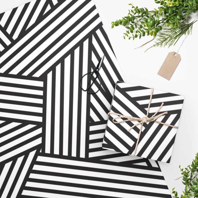 Mid Century Inspired Wrapping Paper Modern Abstract Gift - Etsy