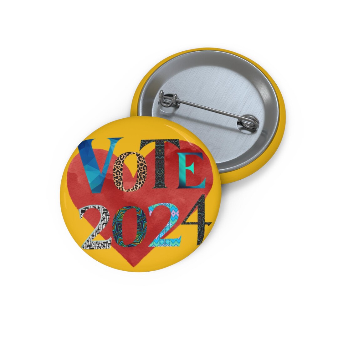 Vote Blue 2024 Button, Designer Pin Buttons, Vote for Peace, Political ...