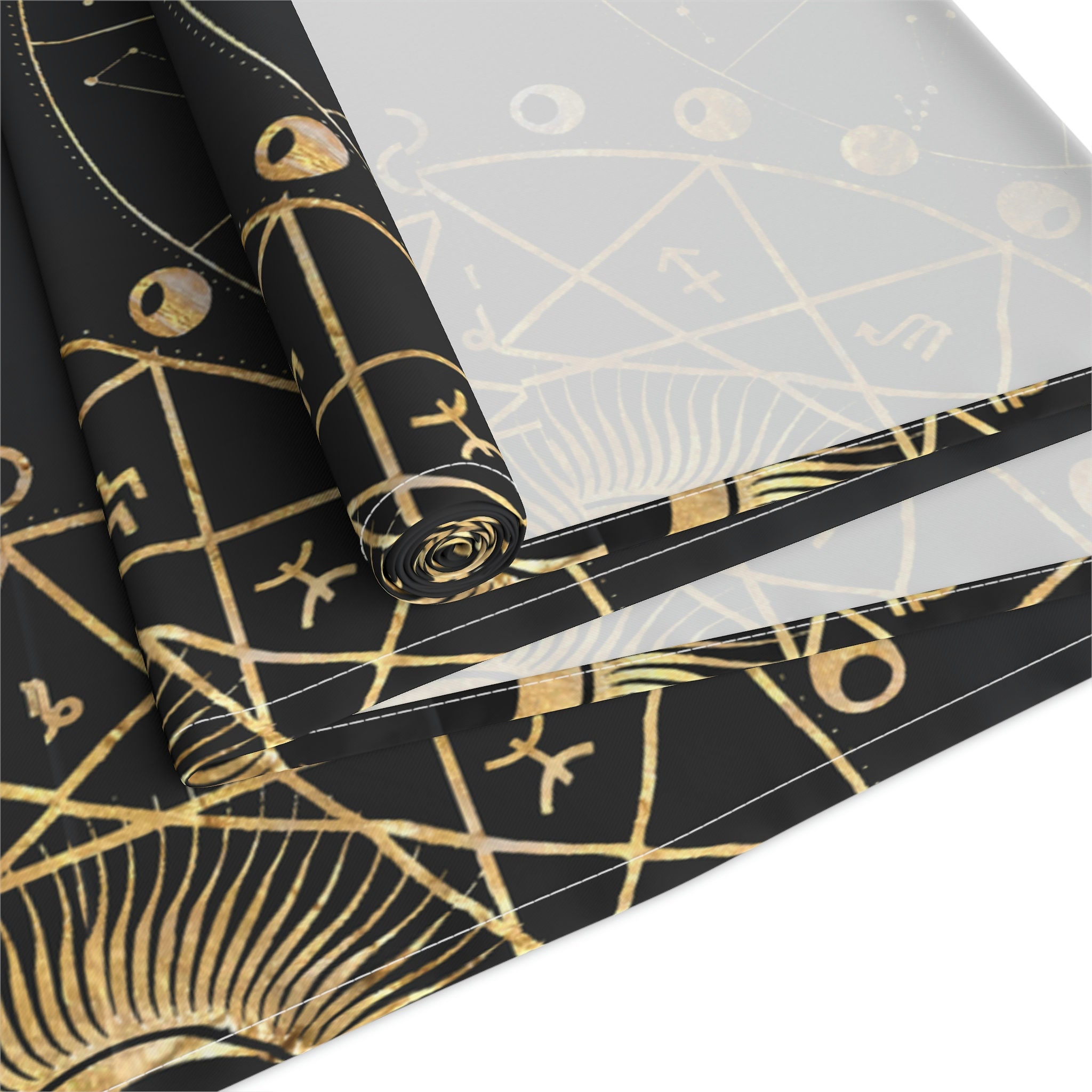 Zen Table Runner, Celestial Moon Phase Table Runner, Zen Chic Table ...