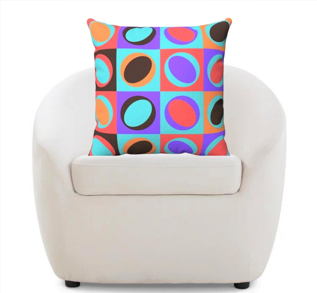 Retro Accent Pillow, Mid Century Modern Pillow, Designer Throw Pillow ...
