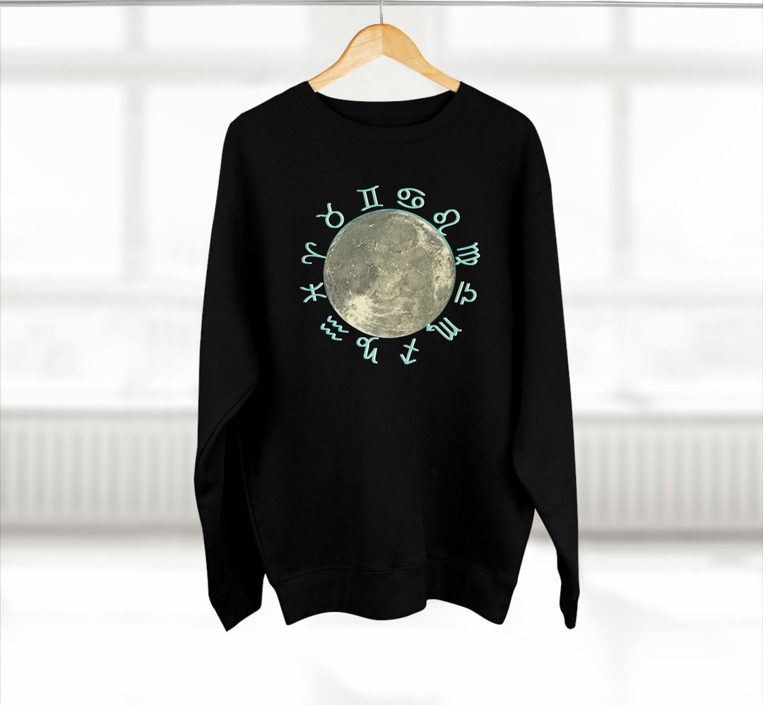 Zodiac Top, Celestial Moon Sign Sweatshirt, Zen Chic Clothing, Zodiac ...