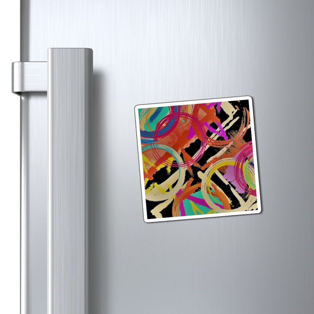 Painted Magnet Decal, Magnet Art, Magnet Décor, Magnet Tiles, Retro ...