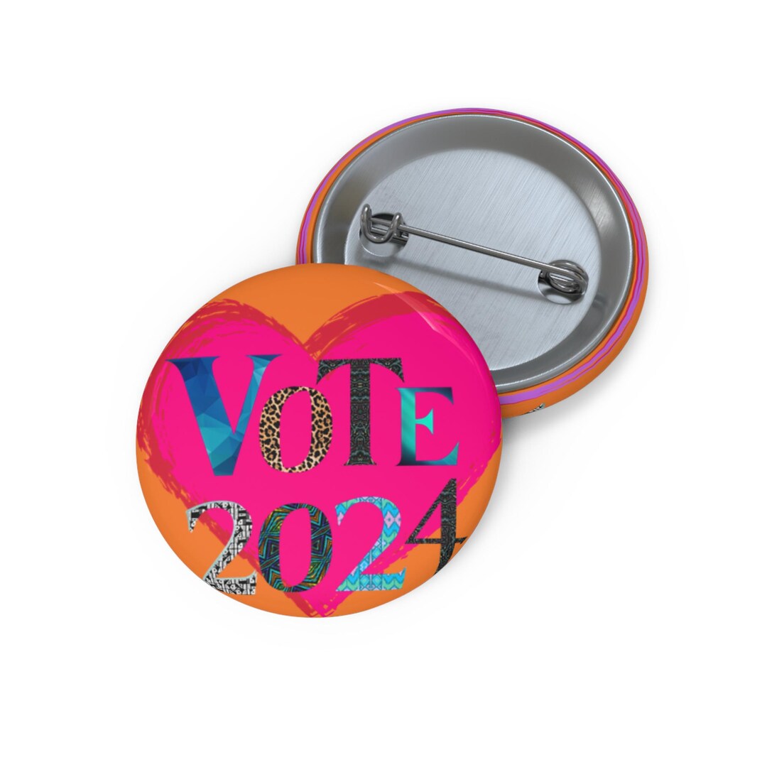 Vote 2024, Button, Colorful Designer Pin Buttons, Vote for Peace ...