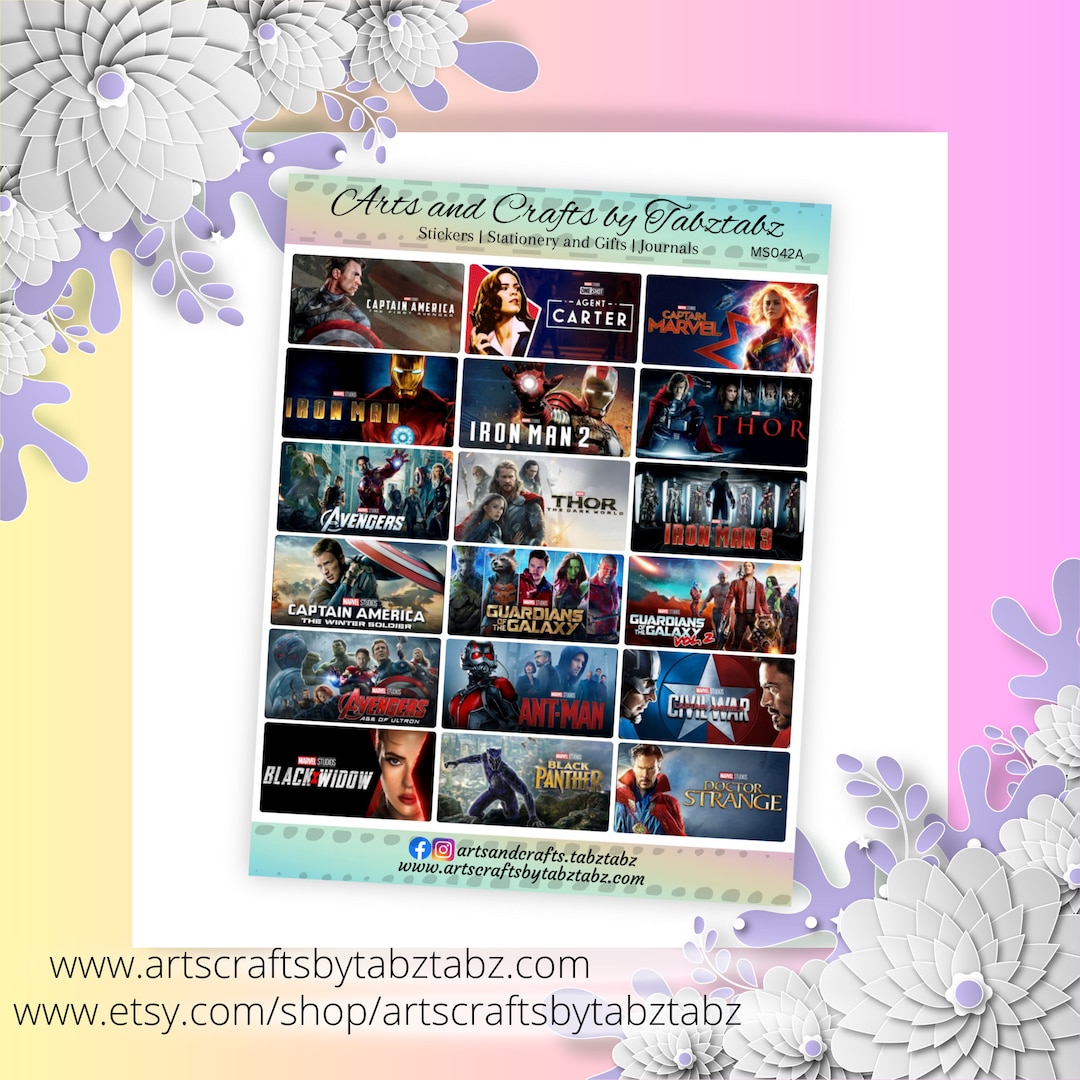 Movie Cinematic Marvel Collection | Planner Stickers | Movie Stickers ...