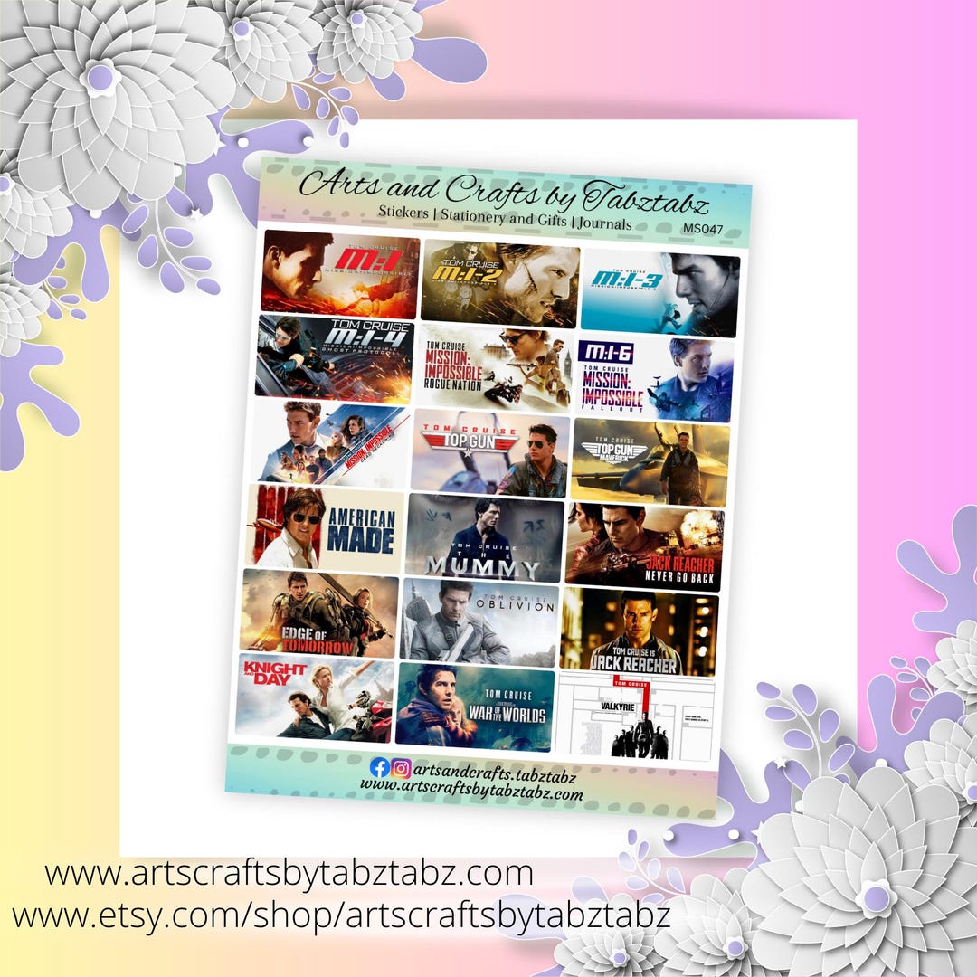 Movie Mission Impossible - Tom Cruise Collection | Planner Stickers ...